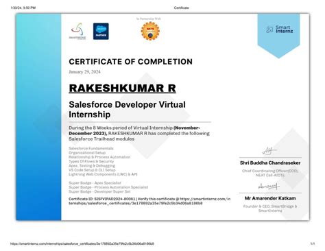 Rakeshkumar R On Linkedin Salesforce Virtualinternship