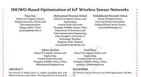 ihgwo based optimization of iot wireless sensor networks proceedings
