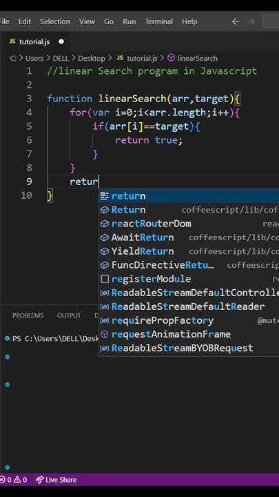 Linear Search Program In Javascript Javascript Coding Code