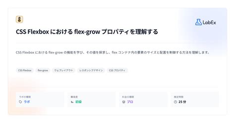 Css Flexbox における Flex Grow プロパティを理解する Labex