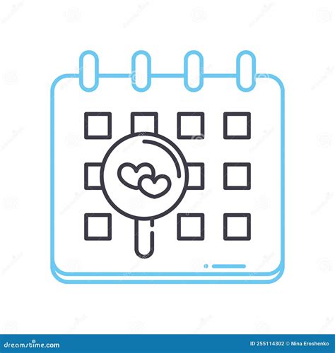 Save The Date Line Icon Outline Symbol Vector Illustration Concept Sign Stock Vector