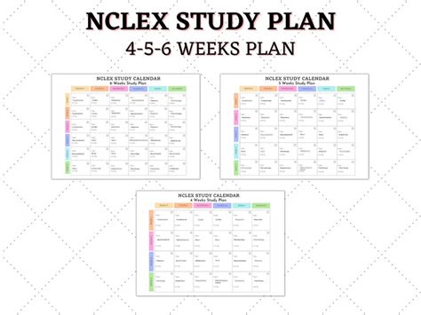 Nclex Study Plan Calendar Nclex Study Guide Nclex Study Schedule