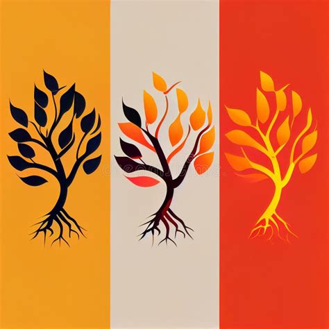 Tree Silhouette Logo Design Concept In Minimalist Vector Style