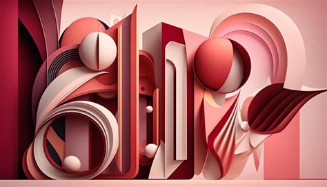 Premium Ai Image Red Theme Shapes