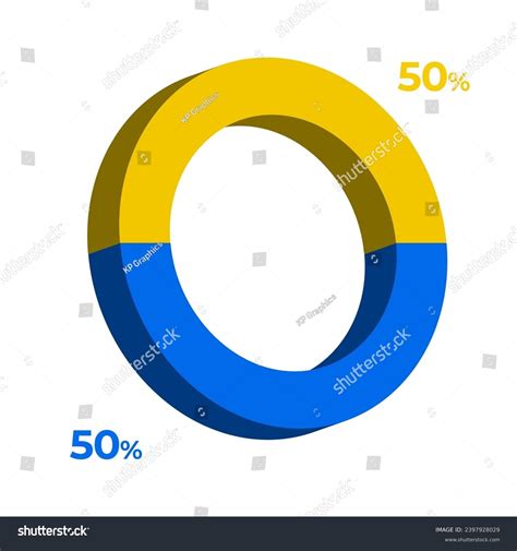 50 50 3d donut pie chart stock vector royalty free 2397928029 shutterstock
