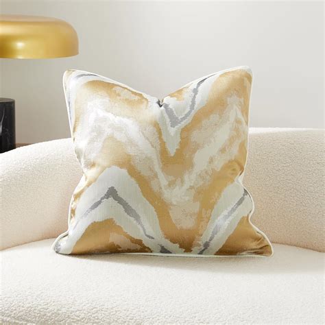 The Tinoart Gold Throw Pillows Cover 24x24inch White And