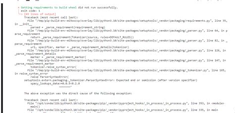 installation error while installing medacy package while following