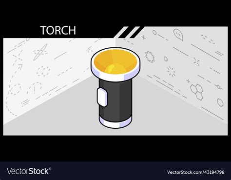 Torch Isometric Design Icon Web 3d Colorful Vector Image