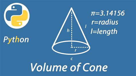 Volume Of Cone In Python Youtube