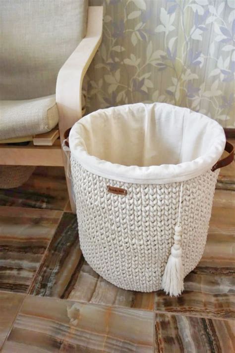 Большая корзина с кожаными ручками для хранения вещей и белья в интернет магазине на Ярмарке