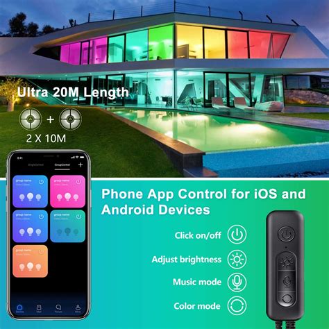 Buy LED Strip Lights M Ultra Long LED Lights Strip Music Sync App Control With Remote LED