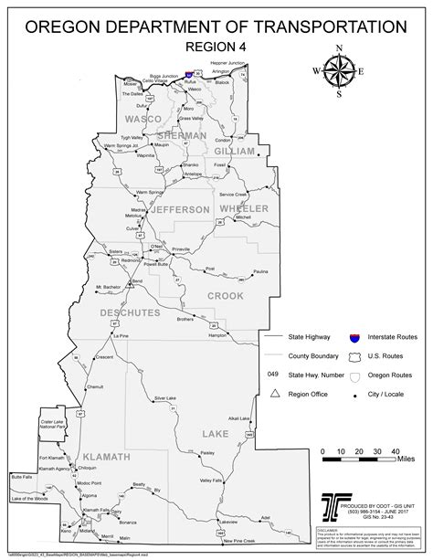 Oregon Department Of Transportation Region 4 Maintenance And Permits Regions State Of Oregon