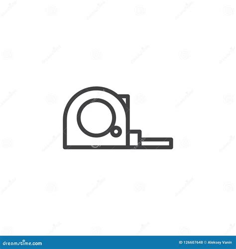 Tape Measure Outline Icon Stock Vector Illustration Of Perfect 126607648