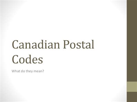 Canadian Postal Codes