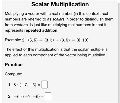 Solved Scalar Multiplication Multiplying A Vector With A Chegg Com