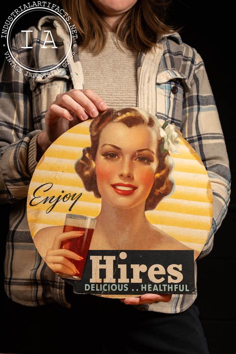 vintge hires root beer cardstock sign industrial artifacts