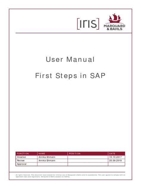 User Manual First Steps In Sap Pdf World Wide Web Internet And Web