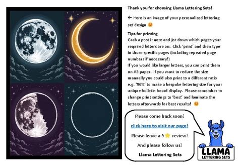 Phases Of The Moon Lettering Set Bulletin Board Display All Letters Numbers