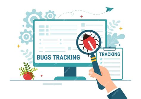 Premium Vector Bug Tracking Vector Illustration With Mobile Phone