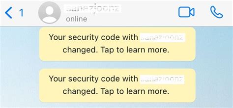 معنی your security code changed در واتساپ مینویسم