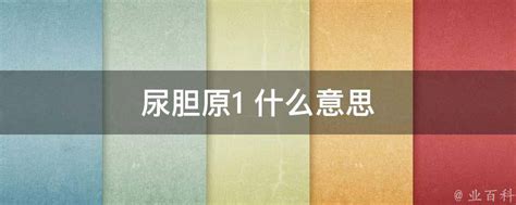 尿胆原1 什么意思 业百科
