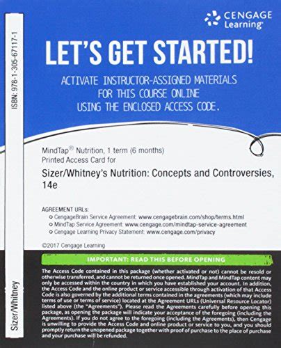 Mindtap Nutrition 1 Term 6 Months Printed Access Card For Sizer