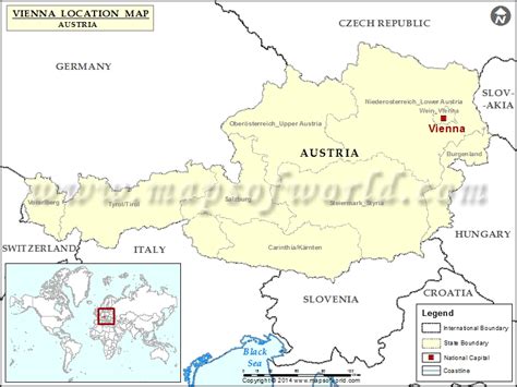 Vienna Austria On World Map Austria Wikipedia