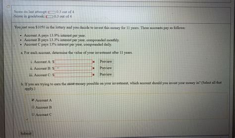 Solved Score On Last Attempt Score In Gradebook 0 3 Out Of