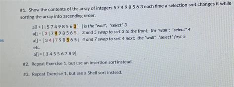 Solved 1 Show The Contents Of The Array Of Integers 5 7 4