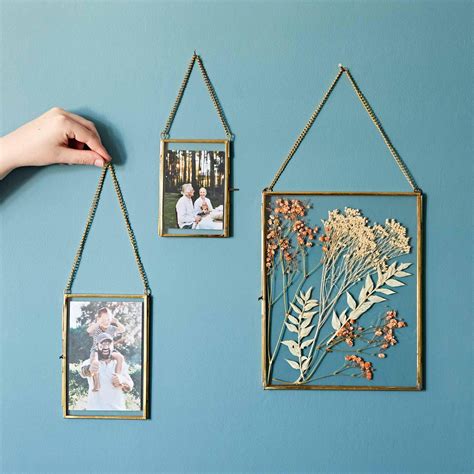 Pressed Flower Frames Pressed Flower Glass Frames Gold Floating Photo