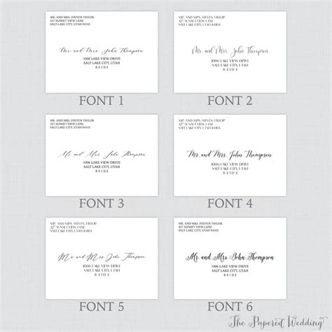 A7 Printed Envelopes With Custom Fonts And Colors Printed Wedding