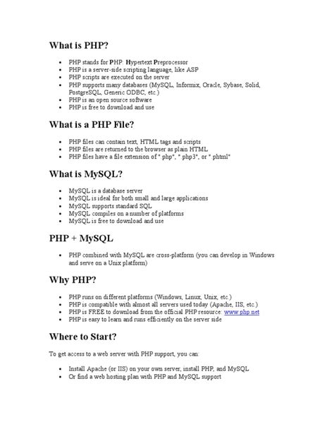 What Is Php Pdf Php Web Server