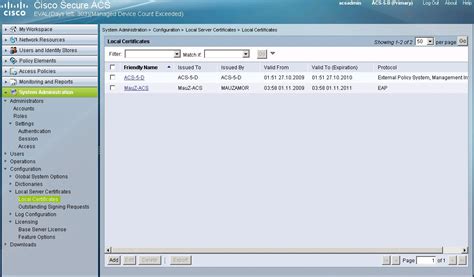 How To Generate Self Signed Certificate On ACS For PEAP Authentication Cisco Community
