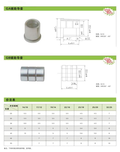 导柱导套规格尺寸标准导柱导套规格表导柱导套规格尺寸图第20页大山谷图库