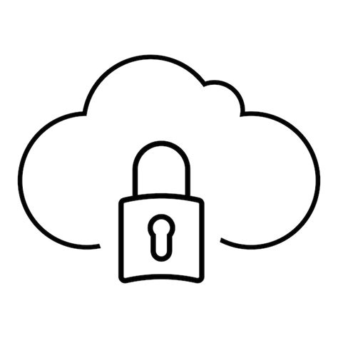 Premium Vector Cloud Storage With Padlock Line Icon Protection Security Data Information