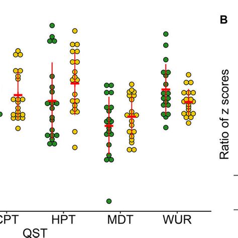 The Results Of Quantitative Sensory Testing Qst A Z Scores For