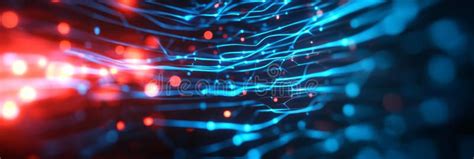 Abstract Representation Of Ai Networks And Peertopeer Communication Symbolized By Glowing Blue
