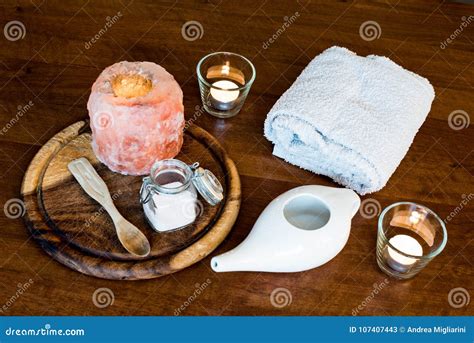Set For The Use Of Neti Pot Ayurvedic System For Cleaning Nose Stock Image Image Of Nose