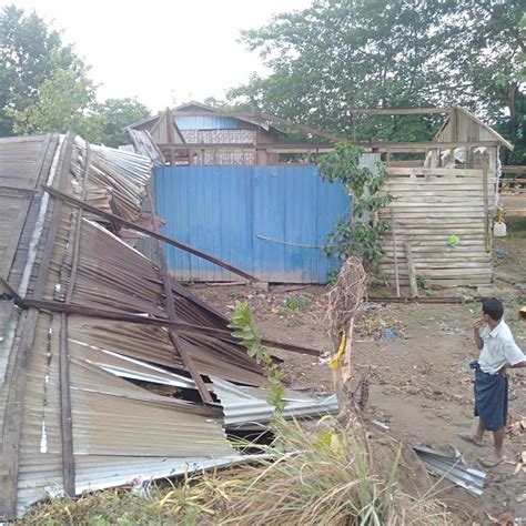 မင်းလှ၌ အချိန်အခါမဟုတ်မိုးရွာသွန်း၍ လေပြင်းတိုက်ခတ်မှုကြောင့် နေအိမ် ၁ လုံး အမိုးလန်ပျက်ဆီးဆုံးရ