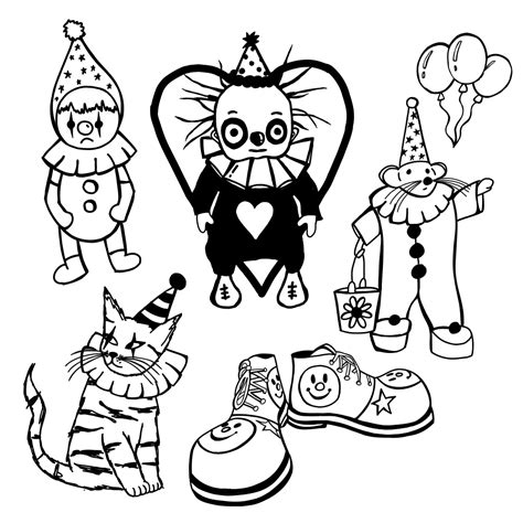 Clown Flash Tattoo Flash Art Clown Tattoo Doodle Art Designs