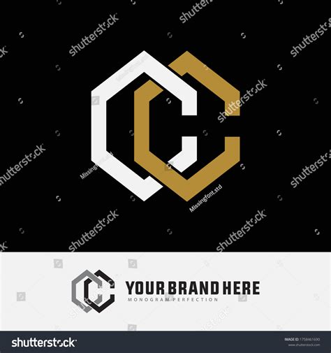 Initial Letter Cor Cc Overlapping Interlock Stock Vector Royalty Free