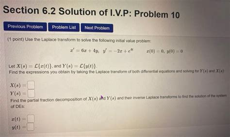 solved om section 6 2 solution of i v p problem 9 previous
