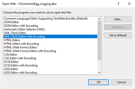 Visual Studio View Ssis Dtsx Package Source Code Not Working With F7