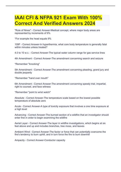 Iaai Cfi And Nfpa 921 Exam With 100 Correct And Verified Answers 2024 Iaai Cfi Stuvia Us