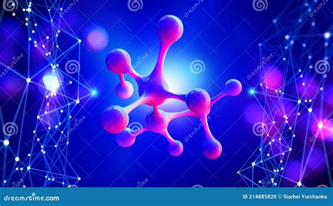 Molecule 3d Illustration Computer Simulation And Laboratory Experiments Stock Illustration