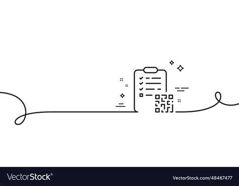 Qr Code Line Icon Scan Barcode Sign Continuous Vector Image