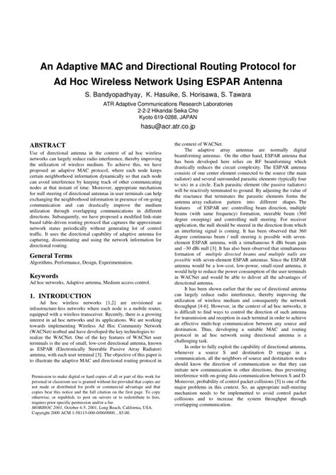 Pdf An Adaptive Mac And Idrectional Routing Protocol For Ad Hoc