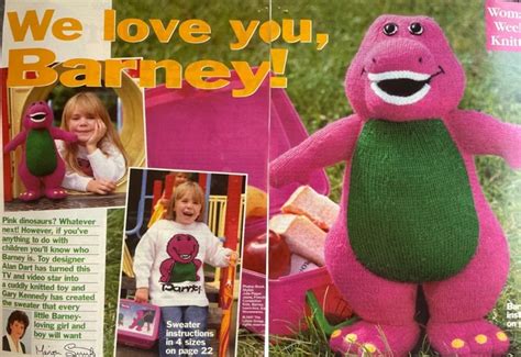 Knitting Pattern Alan Dart Barney The Dinosaur Toy 38cm Tall Sirdar Jumper Used £14 99 Picclick Uk