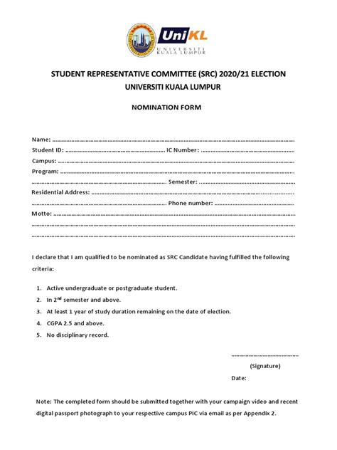 001 Src Nomination Form Pdf Academia