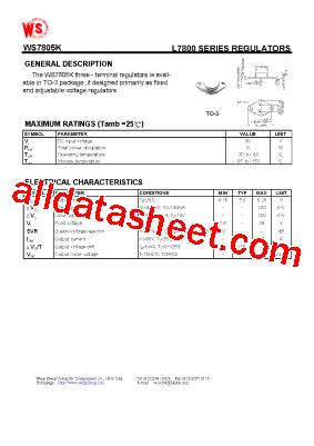 WS7805K Datasheet PDF Wing Shing Computer Components